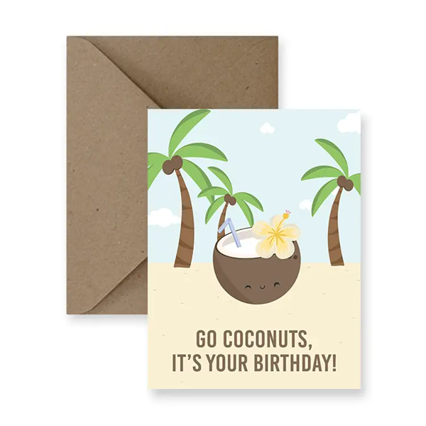 Go Coconuts Birthday Card – bubblepixie soap co.