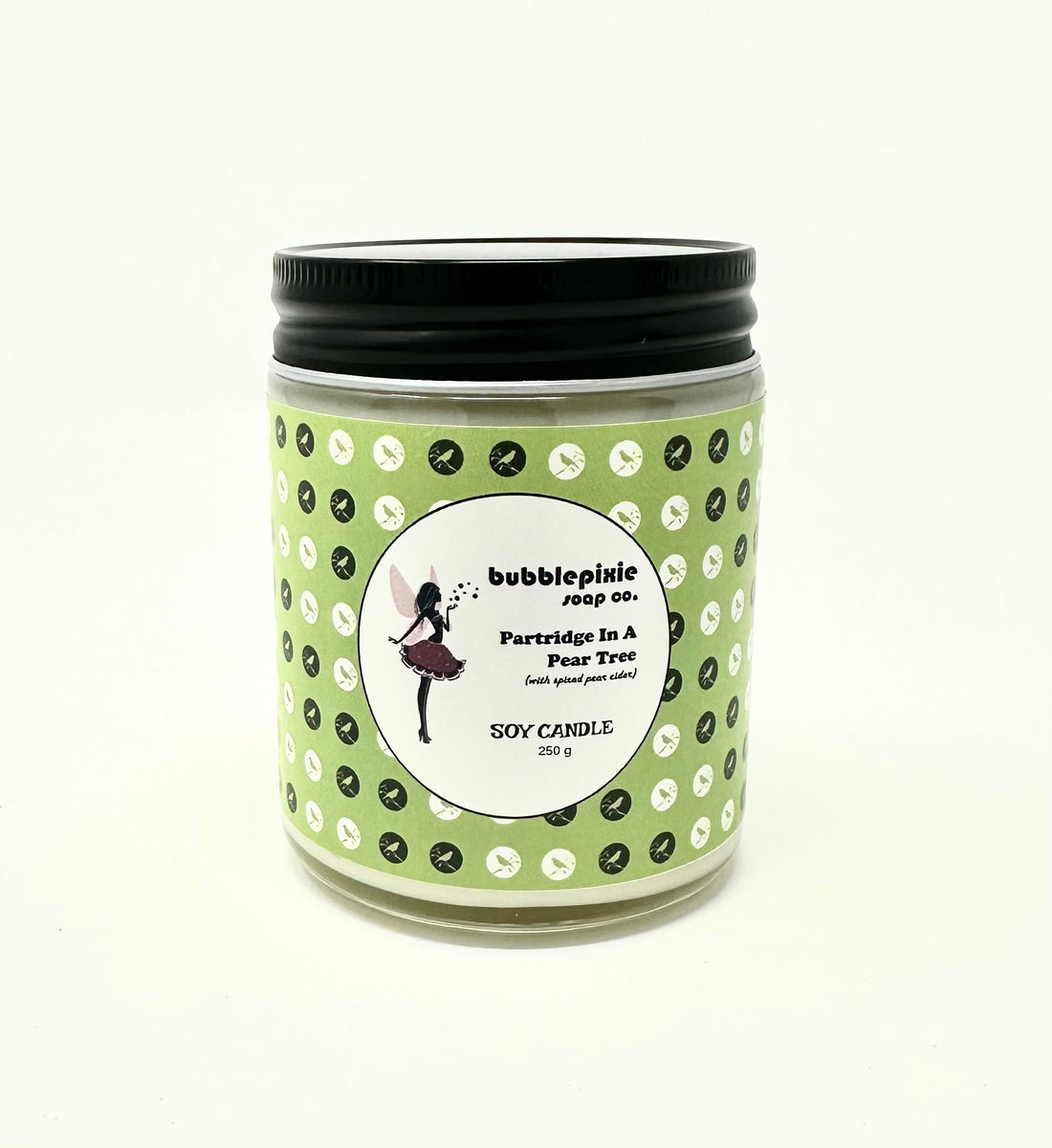 Soy Jar Candle Partridge In A Pear Tree – bubblepixie soap co.